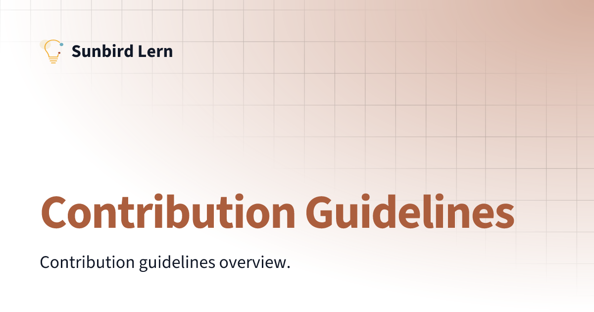Contribution Guidelines Sunbird Lern