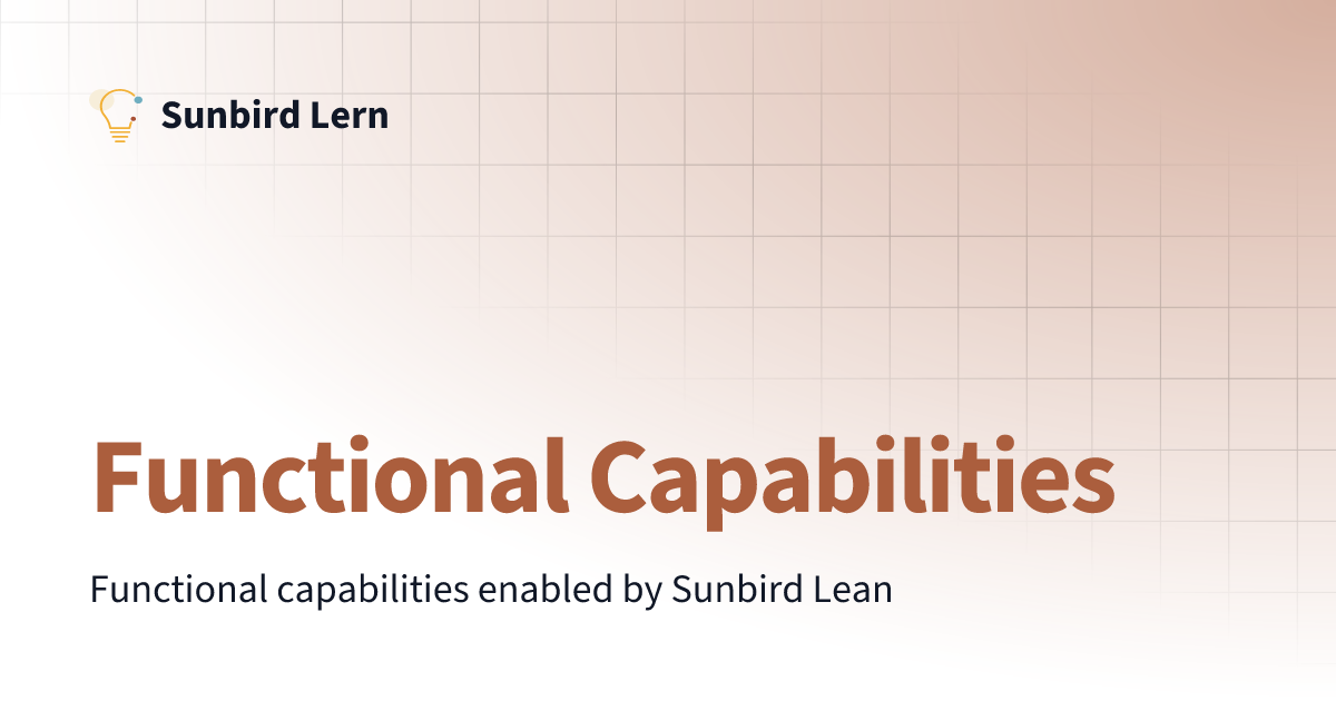 Functional Capabilities | Sunbird Lern